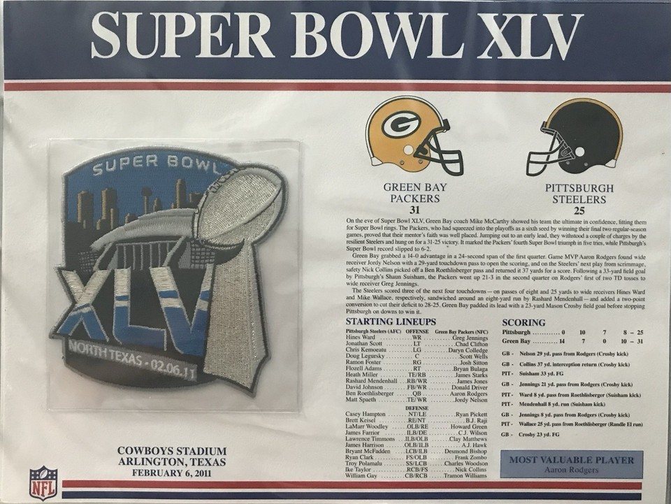 Official NFL Super Bowl Patch Collection/Willabee & Ward 1967-2019 + 50 ...