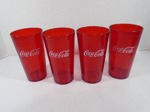 4--COCA COLA--RED PLASTIC RESTAURANT STYLE CUPS TUMBLERS (LOOK) 16oz | eBay