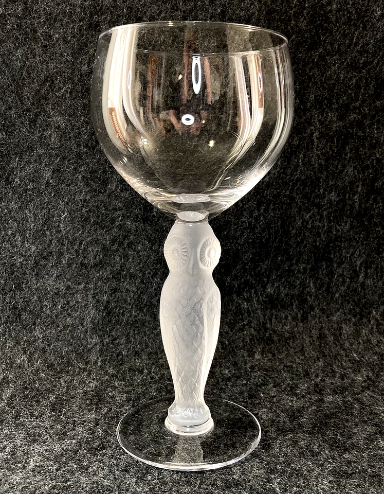 Bayel OWL France Glass Stemware Vintage Frosted Crystal Wine Water 7.5 ...