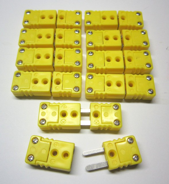 Mini K-type Thermocouple Wire Cable Connector Plug 10 Sets Pairs Male ...