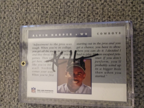 ALVIN HARPER Dallas Cowboys 1992 Pro Line Portraits Autograph AUTO ...