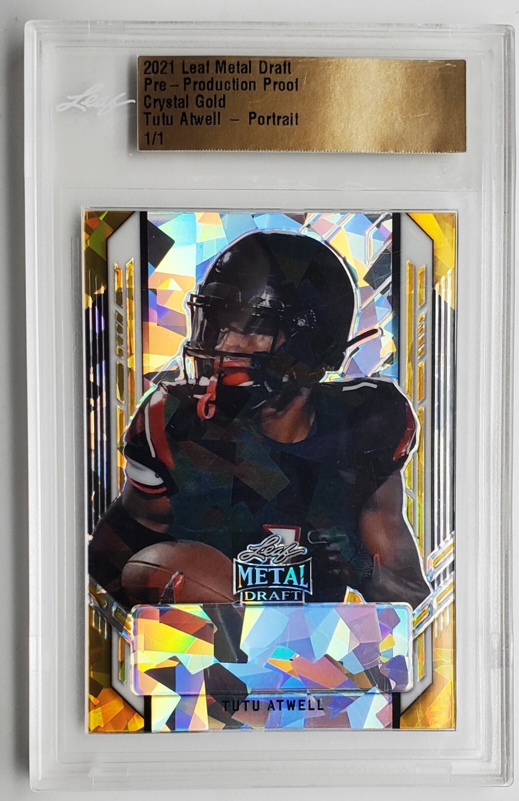 2021 Leaf Metal Draft Crystal Gold Pre-Production Proof Tutu Atwell RC ...