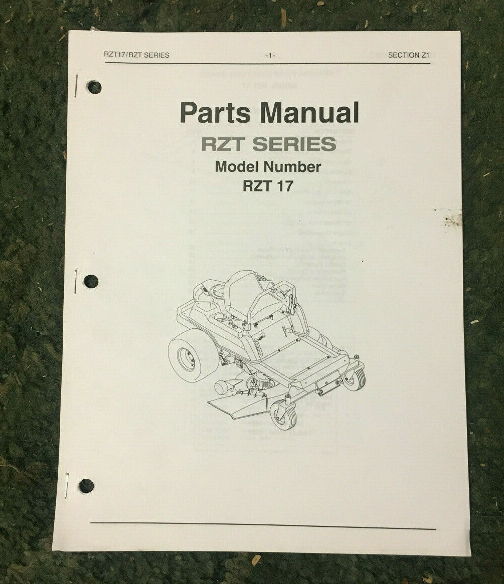RZT17 - A New Parts Catalog For A Cub Cadet RZT17 Mowers | eBay