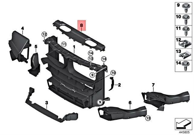 Genuine BMW Air Intake Radiator Support Upper Cover X6 OEM 51647326554 ...