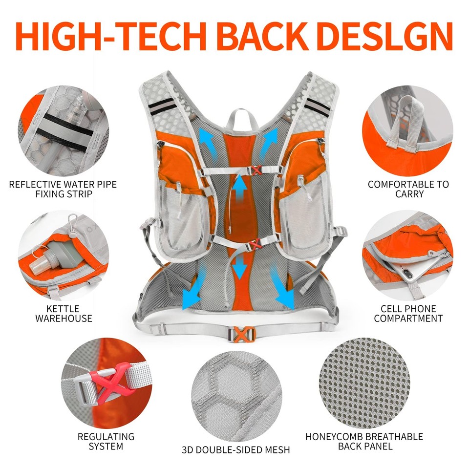 Hydration Backpack 2L Water Bladder Running Pack Men Women Outdoor ...