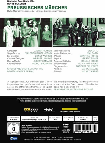 Blacher: Preussisches Marchen by Lisa Otto / Ivan Sardi / Manfred Röhrl ...