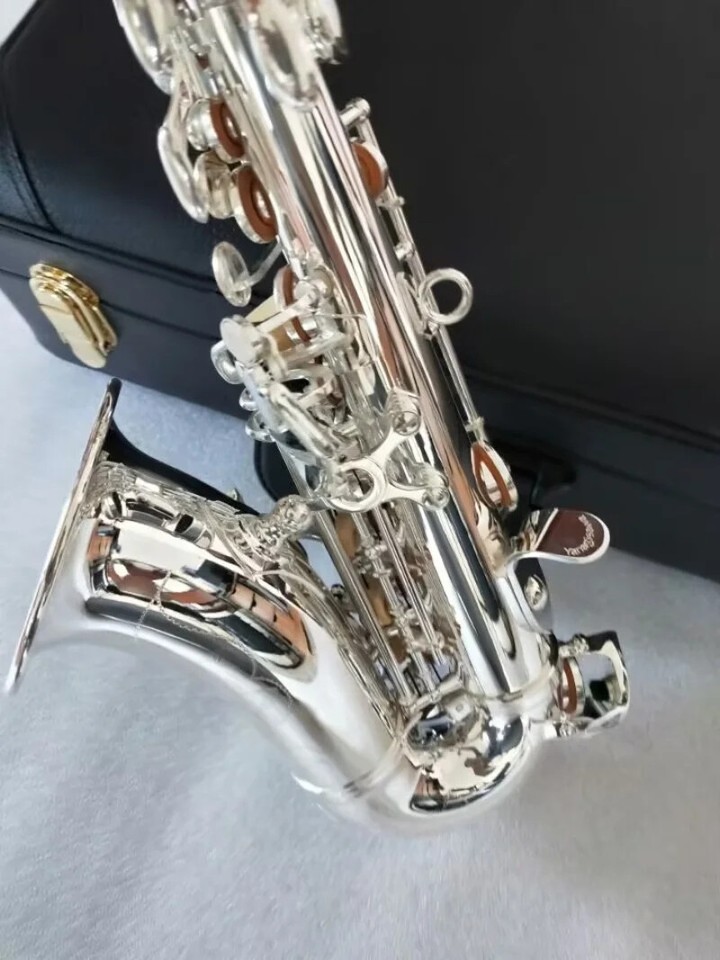 SC-9937 Curved Neck Soprano Saxophone B Flat Silver Plated Sax With ...