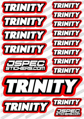TRINITY RC STICKER DECAL SHEET JSPEC STICKERS EP BRUSHLESS BATTERY LIPO ...