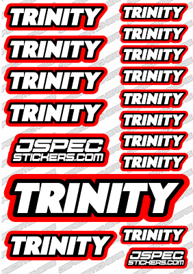 TRINITY RC STICKER DECAL SHEET JSPEC STICKERS EP BRUSHLESS BATTERY LIPO ...