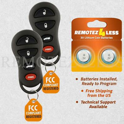 2 For 2001 - 2006 Chrysler Dodge Jeep Keyless Entry Remote 04602260AD ...