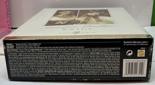 Monique Lhuillier Bride Gold Label Barbie Doll 2006 Mattel #J0960 | eBay