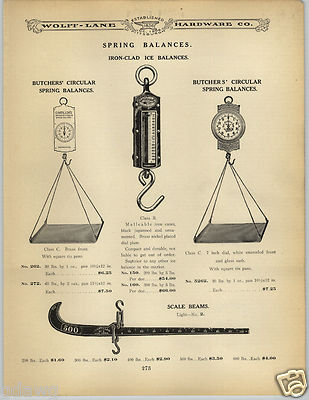 1906 PAPER AD Iron Clad Ice Balance Scale Scale Beam Chatillion ...