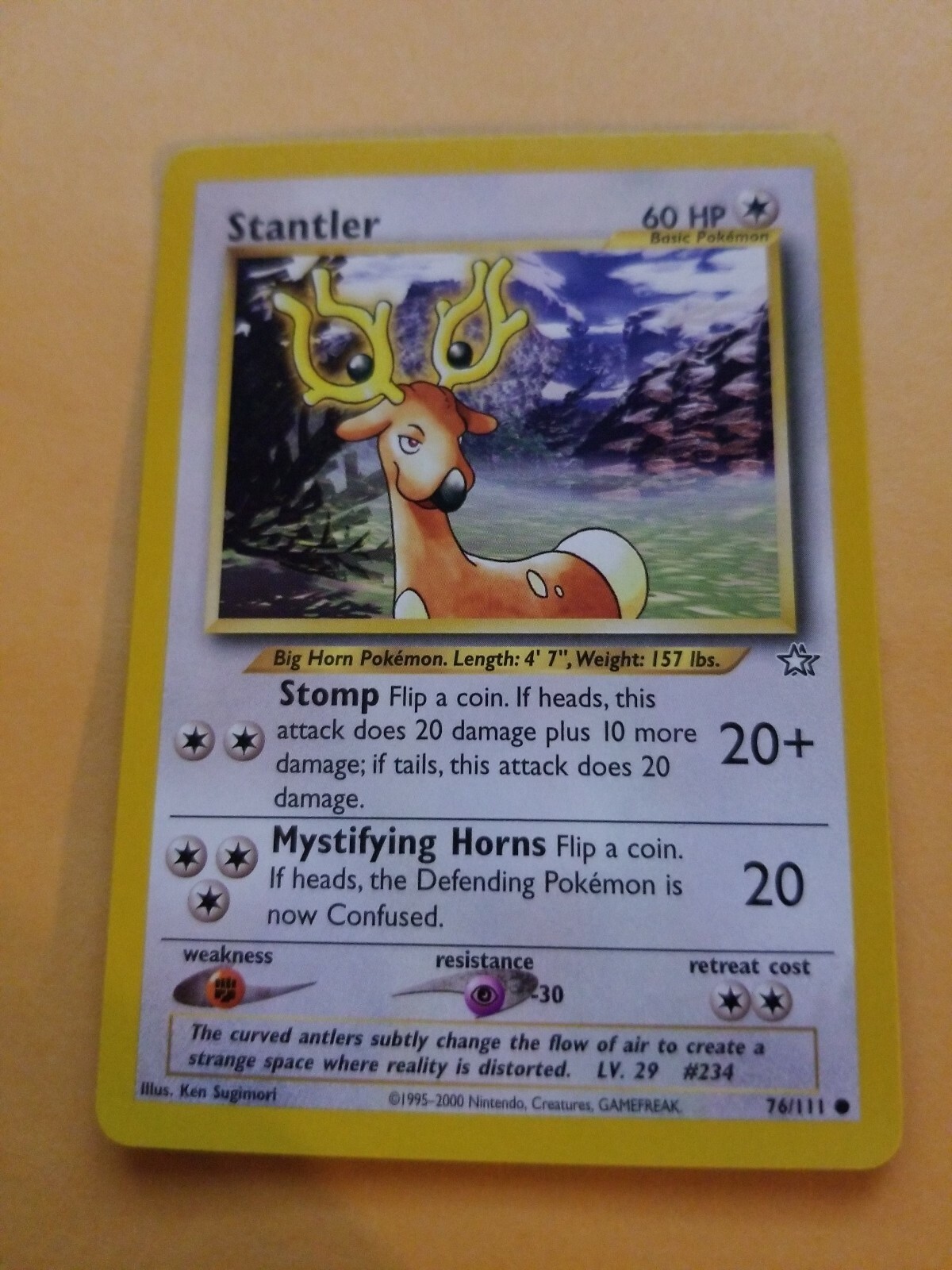 Stantler Pokemon Card TCG Neo Genesis 76/111 NM-MT Condition | eBay