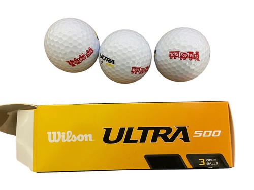 Wilson Ultra 500 Distance Golf Balls Pack of 3 Toys for Tots Logo | eBay