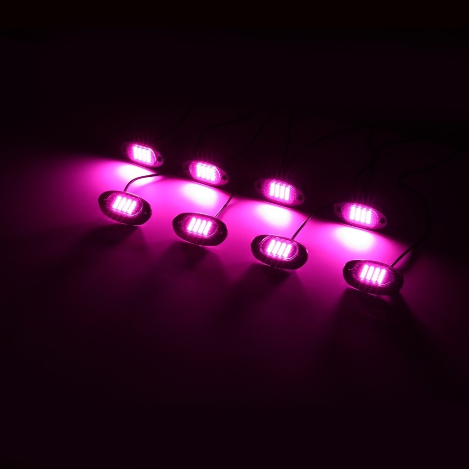 RGBW LED Rock Lights bluetooth Controller Timing Music 8 Pods Neon Glow ...