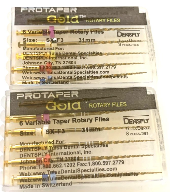 SALE! Dentsply ProTaper Gold Rotary Files F1,F2,F3,S1,S2,SX-F3 6 files ...