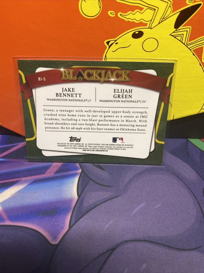 2022 Bowman Draft Blackjack #BJ-5 Elijah Green Jake Bennett Nationals ...