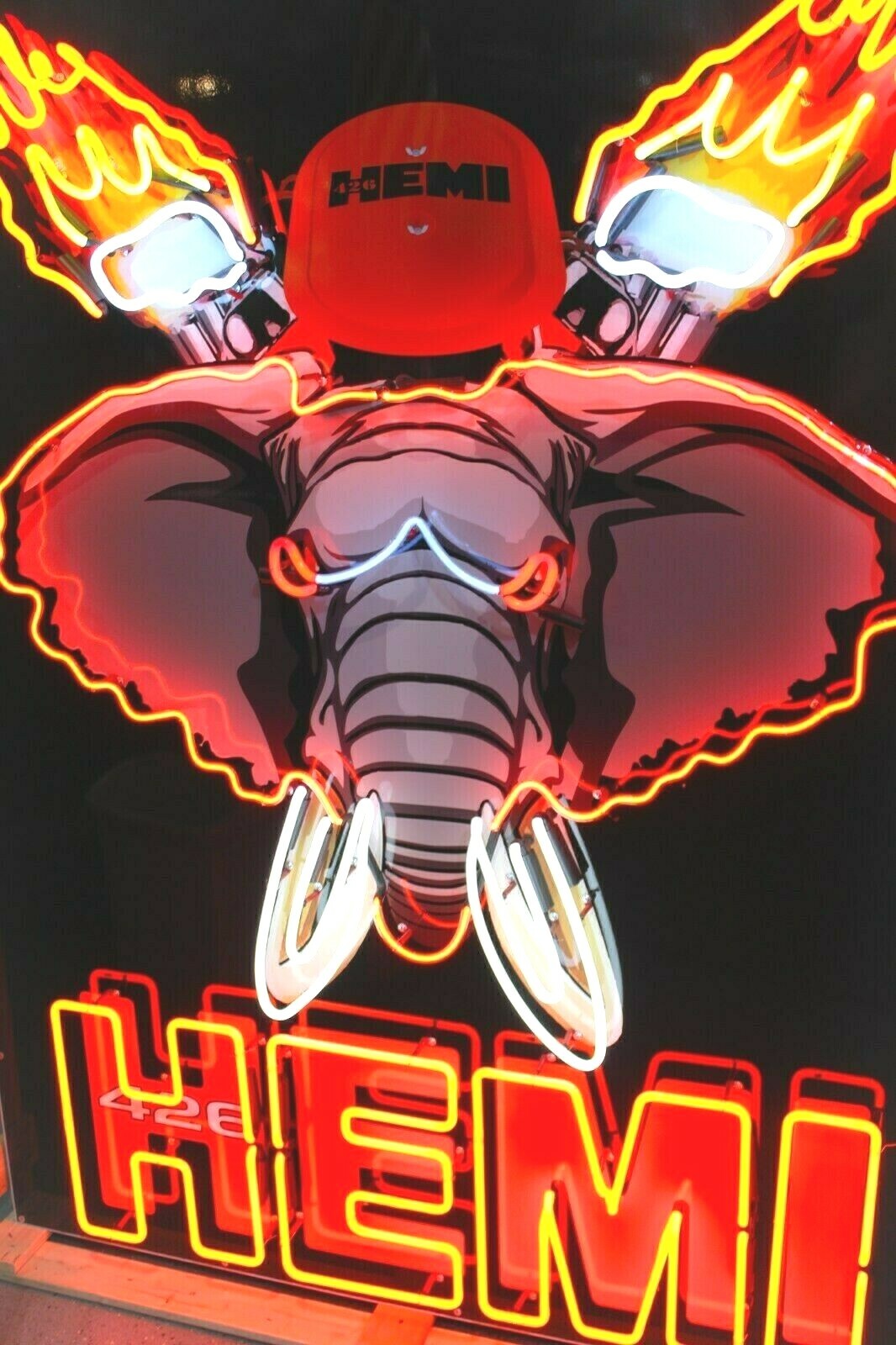 New Large HEMI Engine Logo Neon Sign with Flashing Flames 58"x72" | eBay