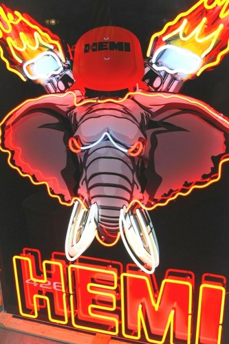 New Large HEMI Engine Logo Neon Sign with Flashing Flames 58"x72" | eBay