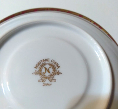 5 Piece Noritake Japan China Saucers 5 5/8" Diamiter Gold & Red Leaf ...