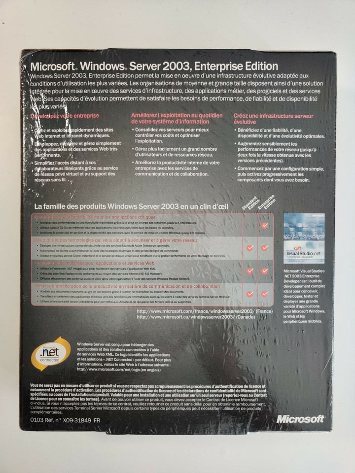 Windows Server 2003 Enterprise Edition French Version | eBay