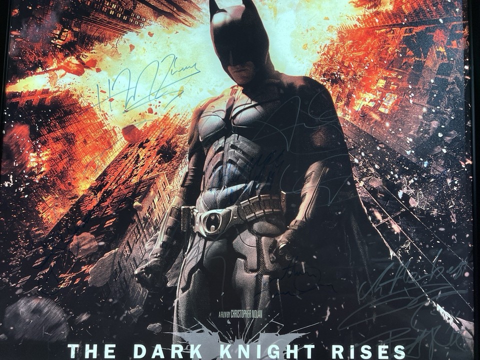 Dark Knight Rises CAST SIGNED 27x40 Movie Authentic Premiere DS Poster ...