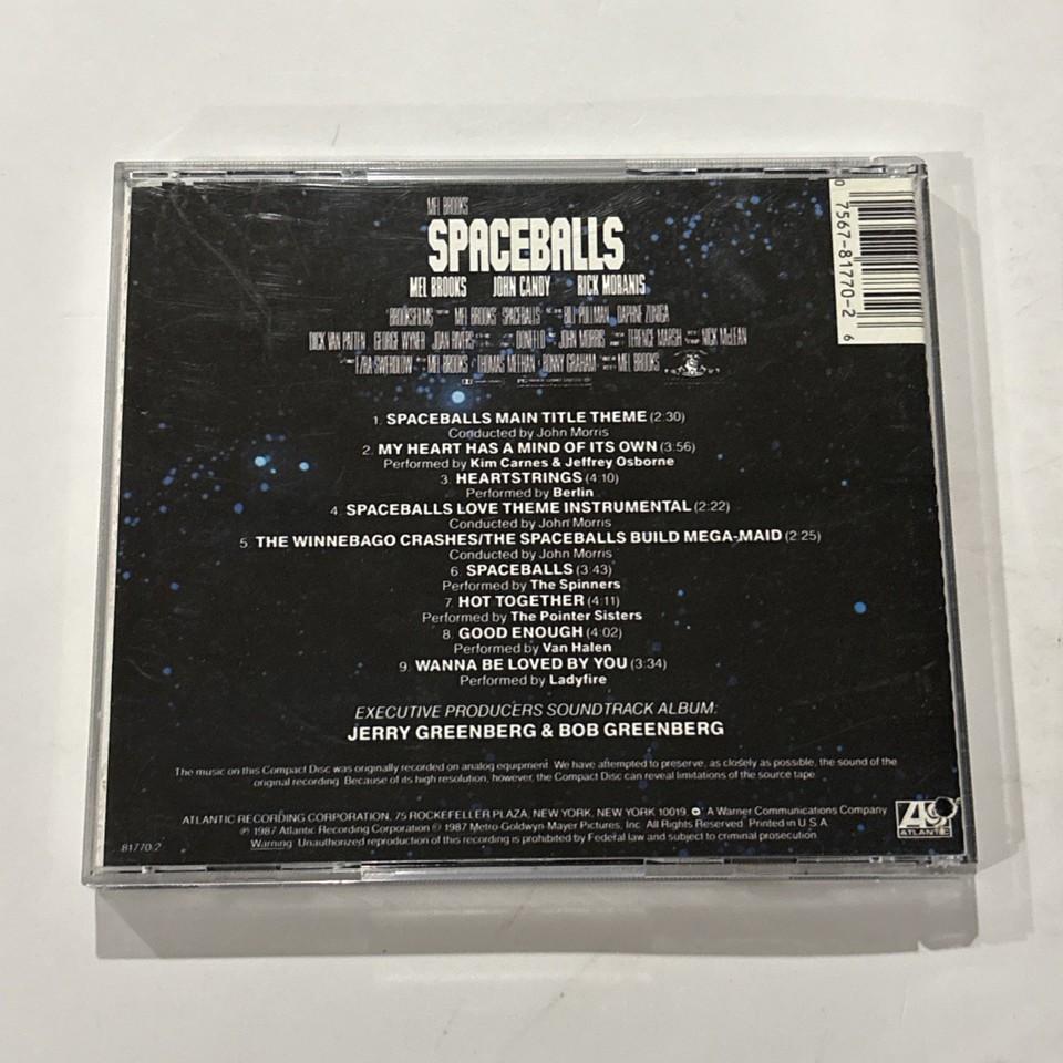 SPACEBALLS :THE SOUNDTRACK CD (1987) 81770-2 Mel Brooks *PLAY TESTED | eBay