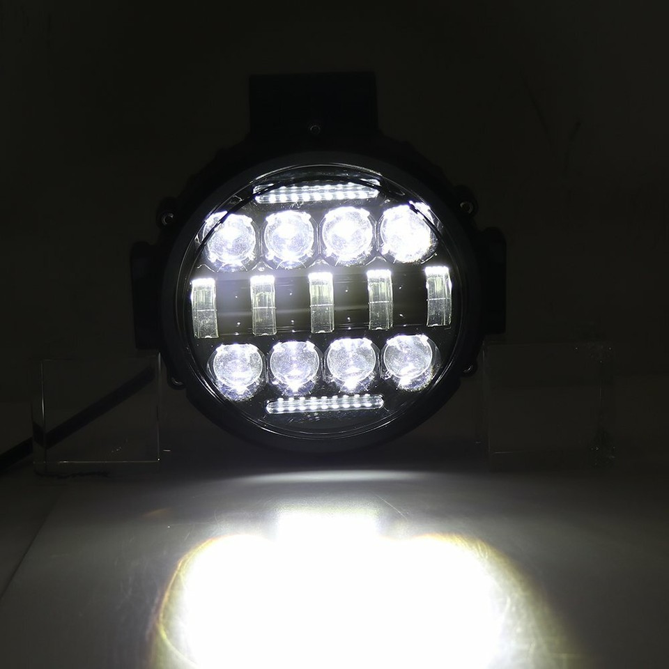 7" Inch Round LED Pod Light Bar Driving DRL High Flood Spot SUV Offroad ...