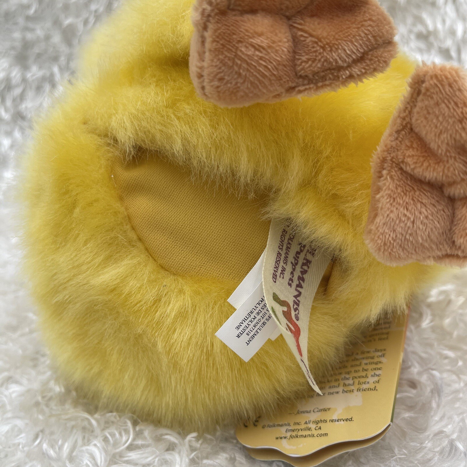 Folkmanis Duckling Puppet Yellow Duck Plush Stuffed Animal 10" Hand ...
