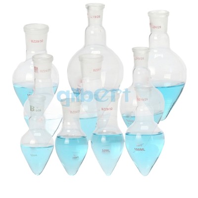 5-500ml Single Neck Socket Joint Pear Shape Glass Boiling Flask ...