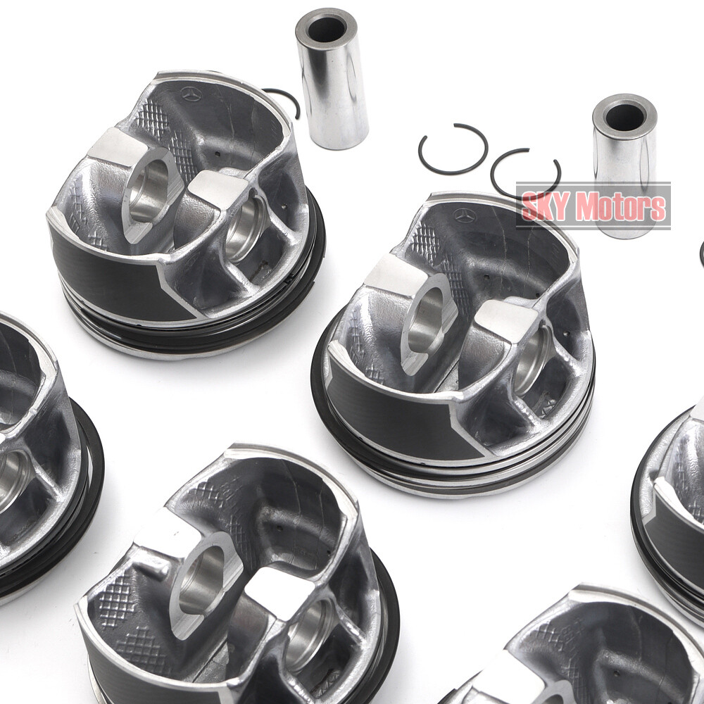 6pcs Pistons & Rings Set Φ22mm for Mercedes-Benz C400 S450 E43 W166 ...