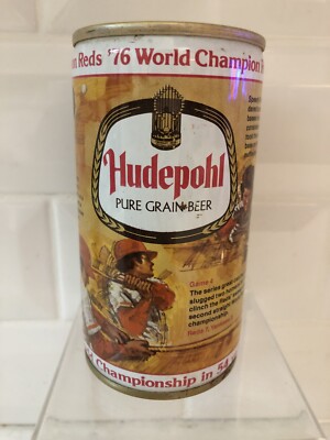 Hudepohl Pure Grain Beer Can. ‘76 World Championship Cincinnati Reds | eBay