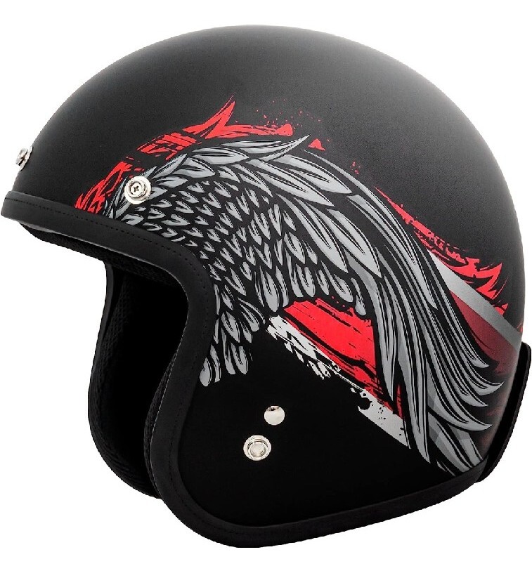 Medium - Vcan V85c 3/4 Open Face Motorcycle Helmet Matte Black Phoenix ...