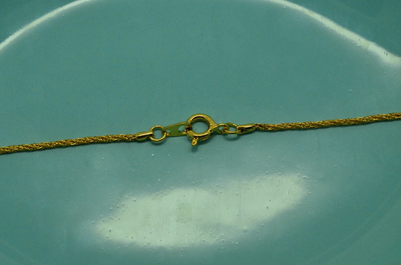 15" YELLOW GOLD BRAIDED BYZANTINE ROPE HYBRID CHAIN SPRING RING CLASP ...