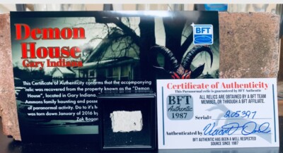 Demon House Haunted Relic with COA Gary Indiana Paranormal | eBay