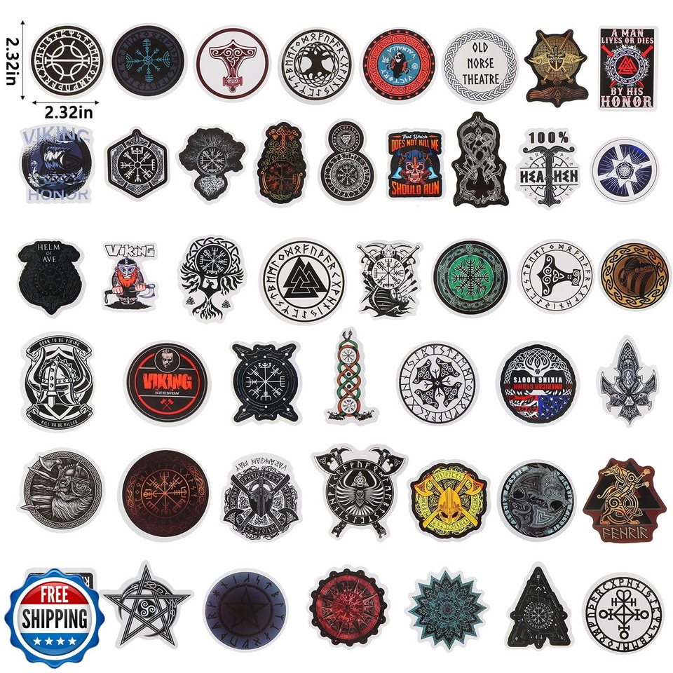 100 Pieces Viking Stickers: Vinyl Aborigine Theme Decals, Waterpr | eBay UK