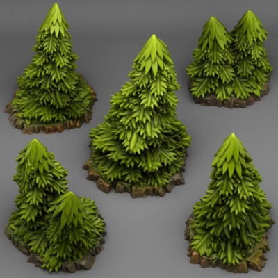 Pine Trees-3D Printed Resin RPG/Dungeons & Dragons Terrain | eBay