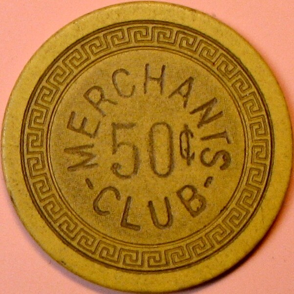 50¢ Vintage Casino Chip. Merchants Club, Newport, KY. Illegal. S94. | eBay