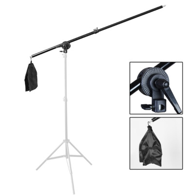 Studio Boom Arm 140cm Telescopic Extension Light Stand Grip Photography ...