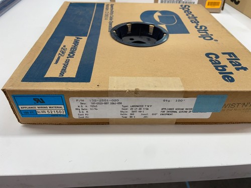**100ft AMPHENOL SPECTRA-STRIP 132-2801-020 Flat Cables 20 Cond 28AWG ...