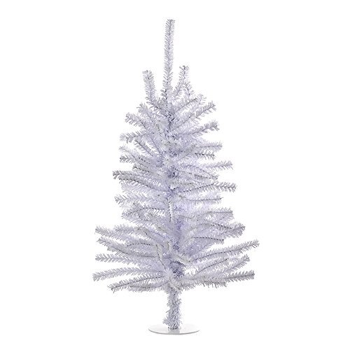 Miniature White Shiny 18 Inch Christmas Tree With 140 Branch Tips ...