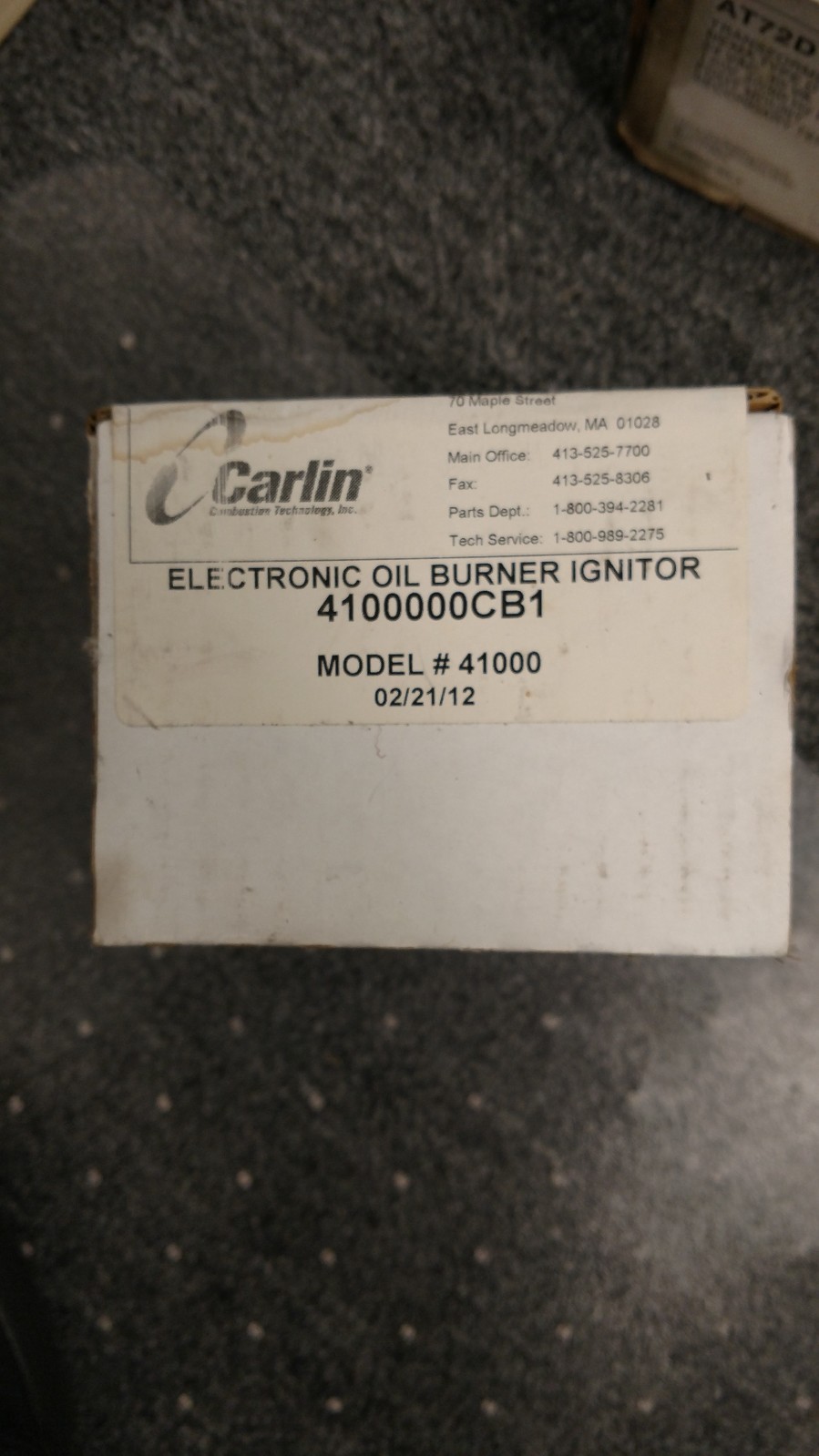 Carlin 41000 Constant Duty Electric Ignitor Branded for Cleaver Brooks ...