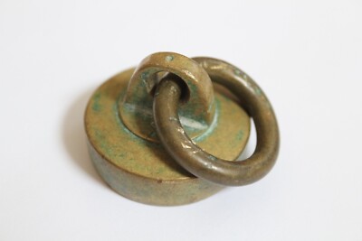 antique brass drain stopper plug | vtg victorian plumbing bathroom old ...