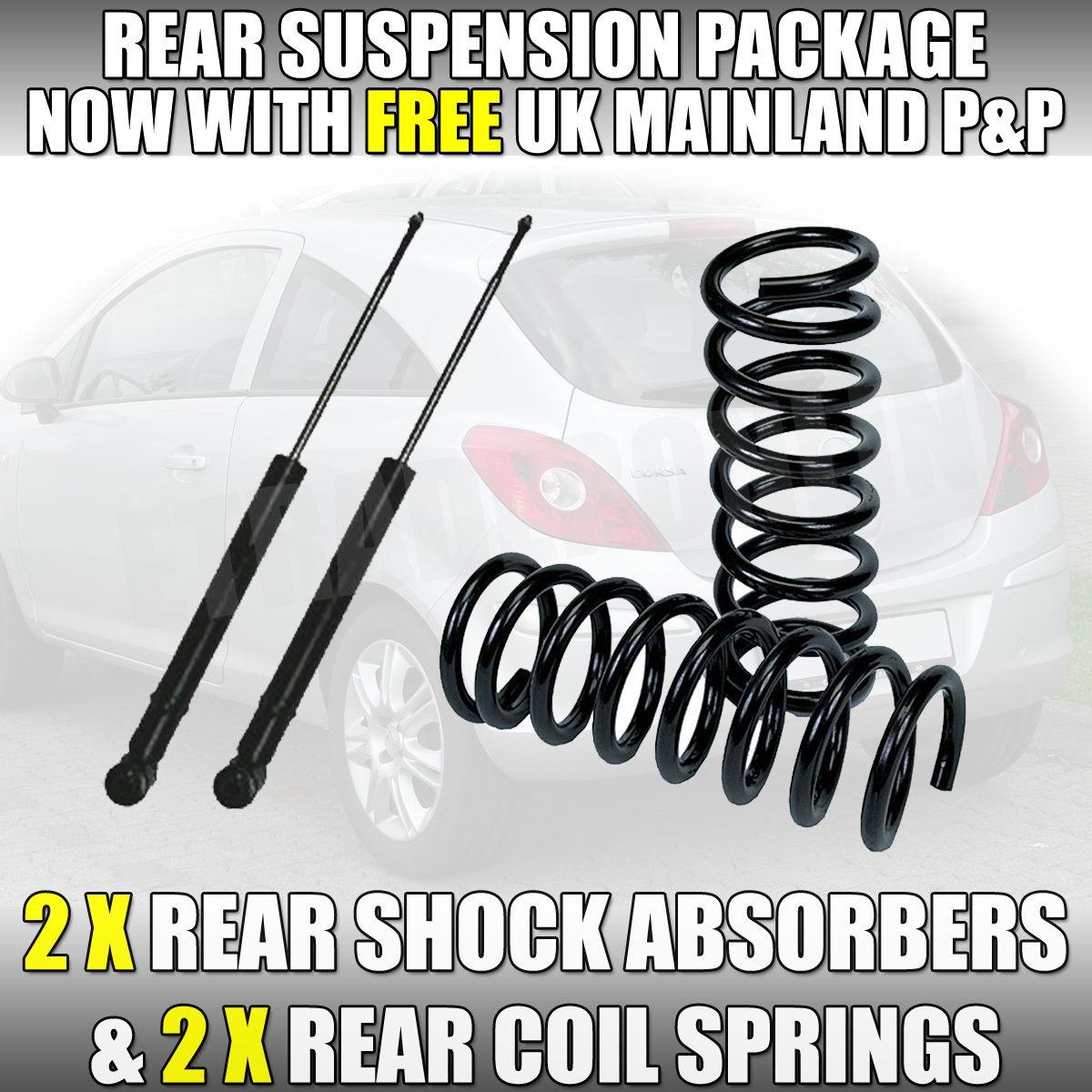 VAUXHALL CORSA D 2006 Rear Shock Absorbers x 2 & Rear Coil Springs x 2 ...