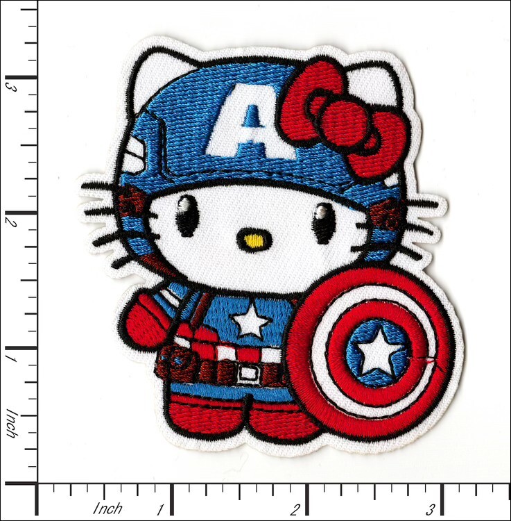 Hello Kitty Captain America Costume Embroidered Iron On Patch Japanese ...