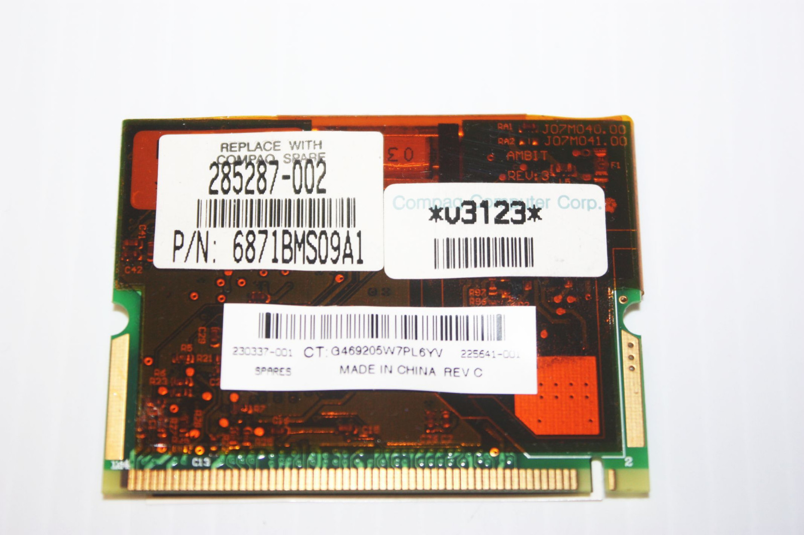 INTERNAL DIAL UP MODEM #285287-002 V3123--COMPAQ EVO N800C/N800W/N800V ...