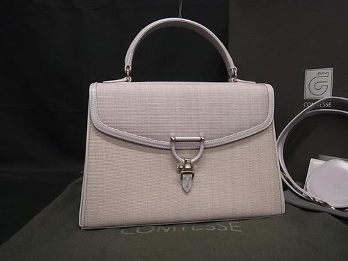 COMTESSE Horse Hair x Leather One Handle 2WAY Handbag Shoulder Lavender ...