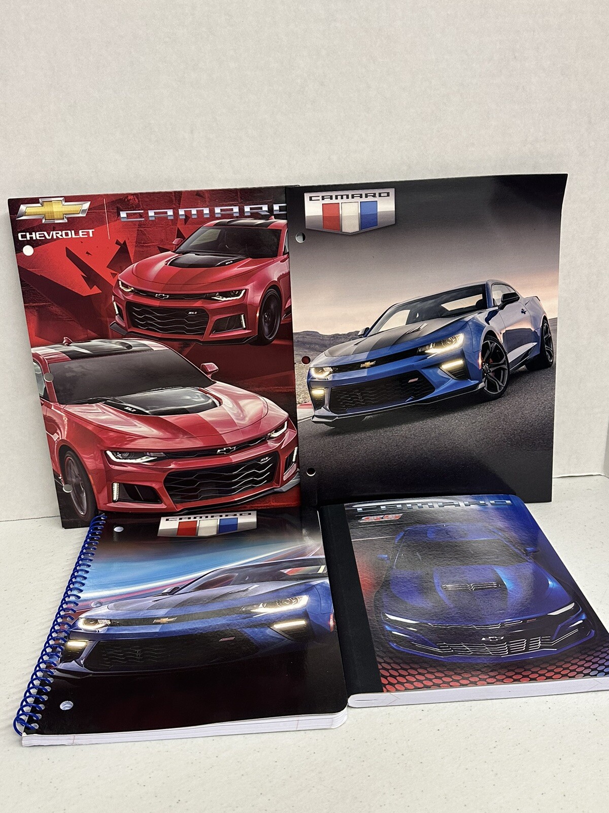 School lot of 4, 2 Folders 2 Notebooks Chevy Camaro 1 Spiral 1 ...