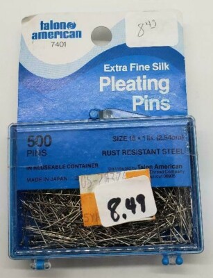 Xtra Fine Silk Pleating Pins, Talon American, 500 ct, Japan, Sz 16 ...
