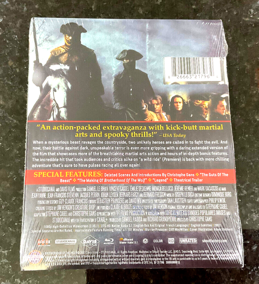 Brotherhood of the Wolf Scream Factory Collector's Ed Blu-ray~with ...